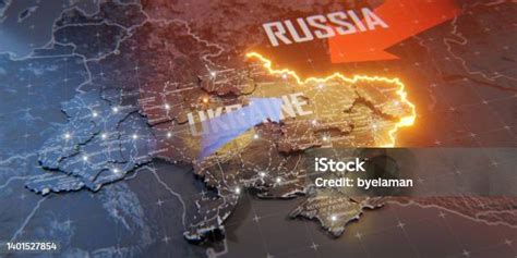 우크라이나와 러시아 사이의 군사 충돌 전쟁의 개념지도 지도 제작 디자인 3d 렌더링 우크라이나에 대한 스톡 사진 및 기타 이미지 우크라이나 검은색 검정색 배경