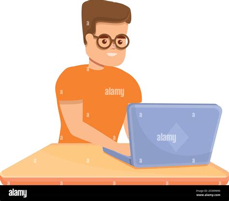 Kid Laptop Coding Icon Cartoon Of Kid Laptop Coding Vector Icon For Web Design Isolated On