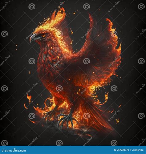 Phenix Fire Bird Geenerative Ai Stock Illustration
