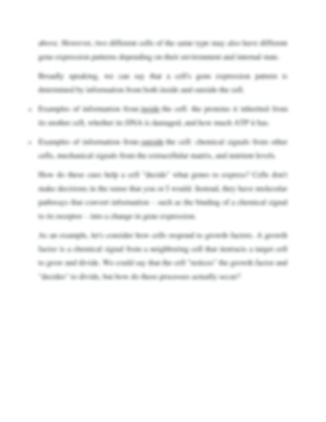 Solution Overview Eukaryotic Gene Regulation Studypool