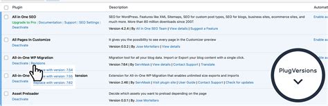 Plugversions Easily Roll Back To Previous Versions Of Your Plugins Plugin —