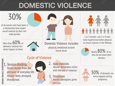 Domestic Violence Infographic With Sample Data Vector Illustration Stock Vector Adobe Stock