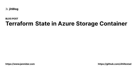 Terraform State In Azure Storage Container