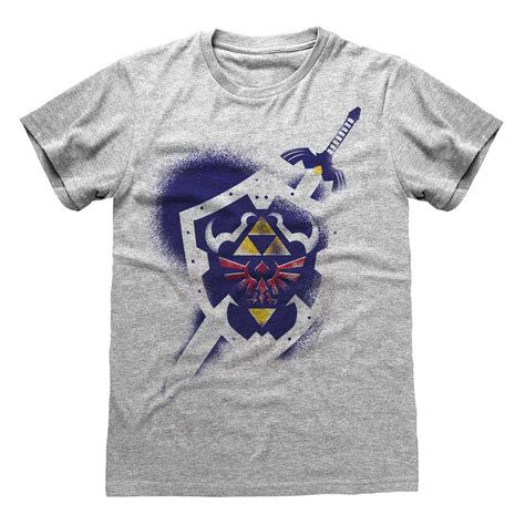 Nintendo The Legend Of Zelda Shield Heather Grey T Shirt