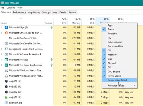Monitor App Power Usage In Windows Task Manager
