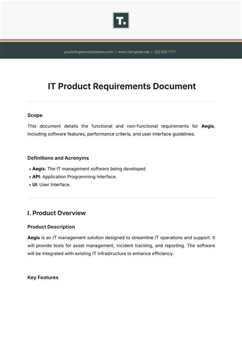 Free Product Requirements Document Templates To Edit Online And Print
