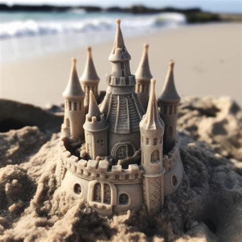 Castillo De Arena Detallado En Una Playa Foto Premium