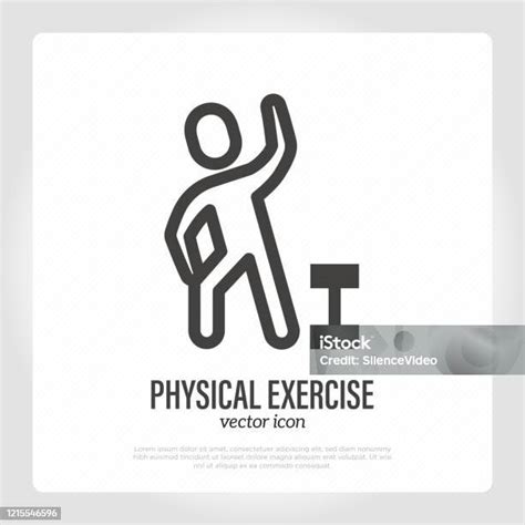 Ilustración De Ejercicio Físico Hombre Entrenando Con Mancuerna Icono