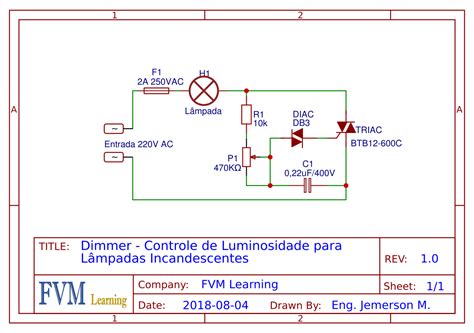 Circuito Dimmer Controle De Luminosidade Para Lâmpadas Incandescentes Pci Fvml