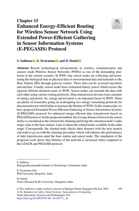 Pdf Enhanced Energy Efficient Routing For Wireless Sensor Network