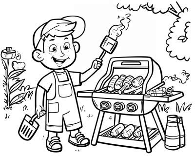 Barbecue Coloring Pages