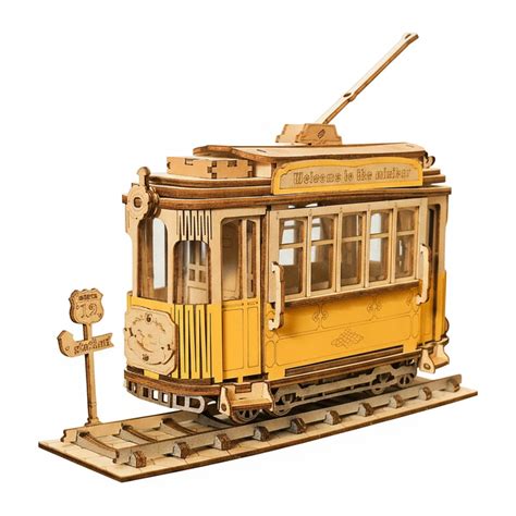 Robotime Rolife Houten 3d Trammodel Bouwspeelgoed En Modelpuzzelsets Voor Volwassenen