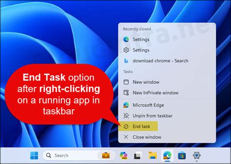 Enable Disable End Task Option In Taskbar On Windows