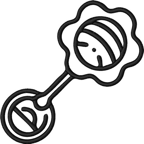 Rattle Design 7 Sizes Machine Embroidery Design Rattle Shapes Design