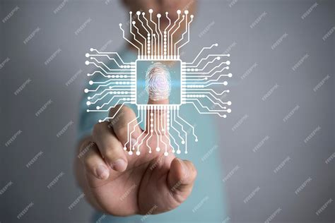 Premium Photo Fingerprint Scan Provides Security Access With