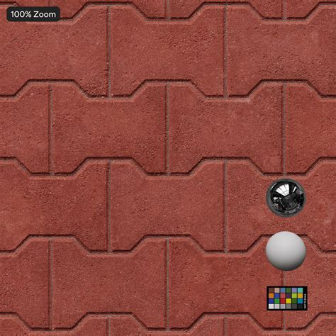 Dumbbell Paver Texture Red Poliigon