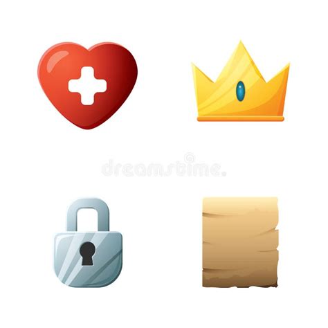 Game Ui Assets Set Gaming User Interface Icons Collection Stock Vector Illustration Of Icon