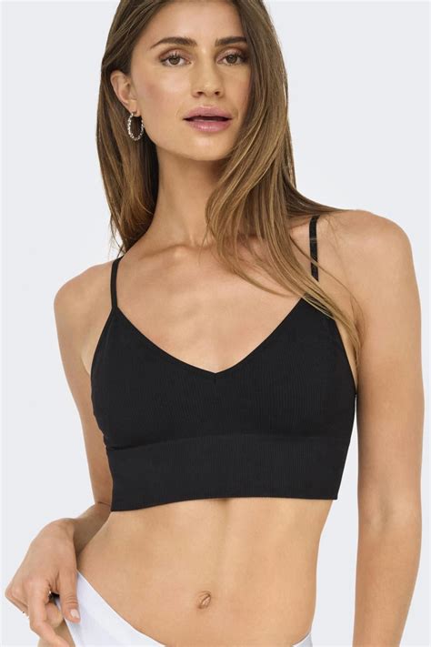 Only Crop Top Onlvicky Met Ribstructuur Set Van 3 Zwartwit Wehkamp