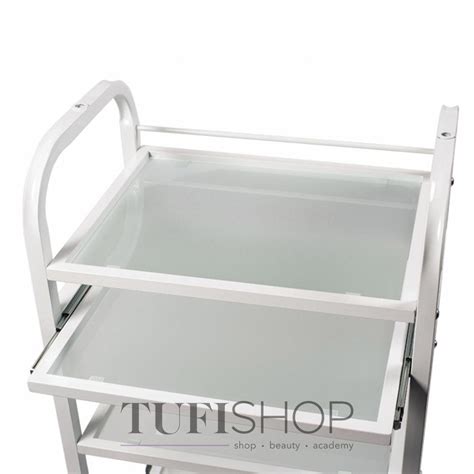Купити Візок косметологічний маніпуляційний на 4 полиці 004В скло білий ціна 5739 грн Prom