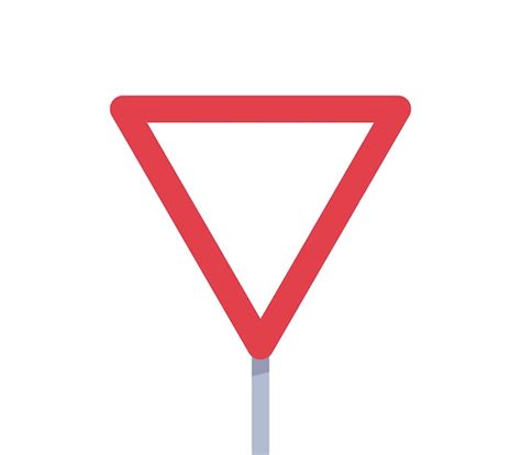 Premium Vector Yield Triangle Sign And Road Traffic Coordination