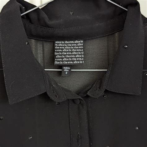 Alice In The Eve Sheer Black Sparkly Blouseshirt Depop