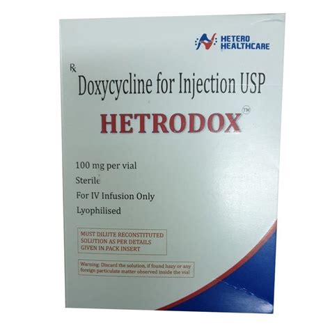 Hetrodox 100mg Doxycycline For Injection USP At 150 Vial In Bengaluru ID 24148924697