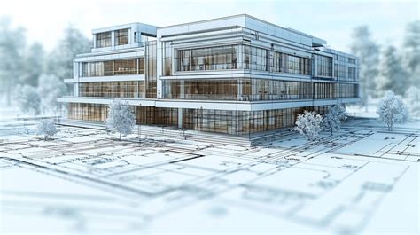 Blueprint Of Commercial Complex With Detailed Building Plans Dimensions