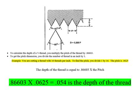 V Thread Depth Calculation Mckelvey School Of Engineering Student Machine Shops Washington