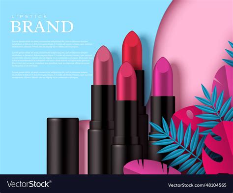 Lipstick Makeup Ad Cosmetics Beauty Product Vector Image