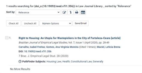 Searching For A Digital Object Identifier DOI Number In HeinOnline HeinOnline Knowledge Base