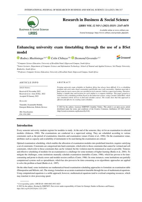 Pdf Enhancing University Exam Timetabling Through The Use Of A Bset Model