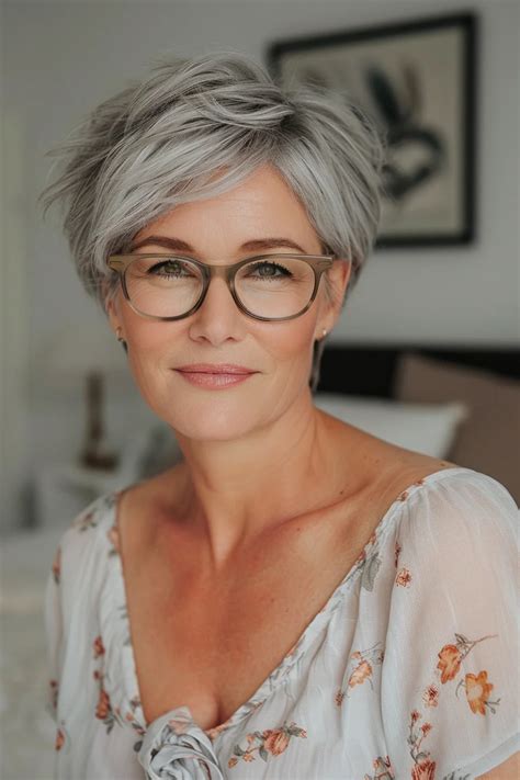 Elegant Grey Hair And Glasses Hairstyles To Enhance Your Natural Beauty