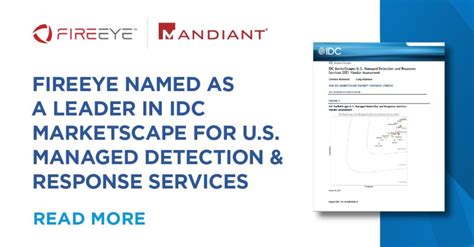 Did You Hear Idc Named Fireeye A Leader In The Idc Marketscape U S Managed Detection And