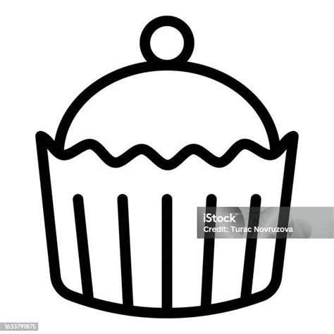 케이크 라인 아이콘입니다 베이킹 접시에 생일 파이 축하 벡터 디자인 개념 윤곽선 스타일 픽토그램 흰색 사용 및 앱 Eps 10