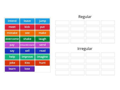 Sorting Irregular Verbs Pt3 Group Sort Sorting Irregular Verbs Pt3 Group Sort