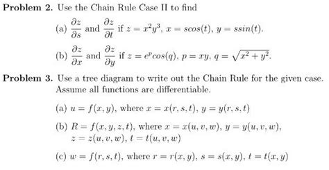Solved Problem 2 Use The Chain Rule Case II To Find 02 Az Chegg Com