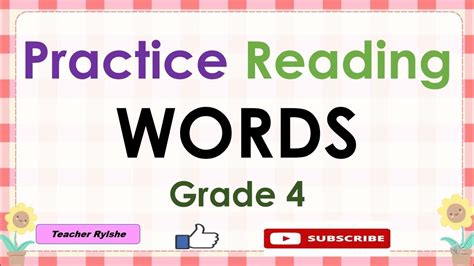 Read Words For Grade 4 Word Drill 4 Reading High Frequency Words