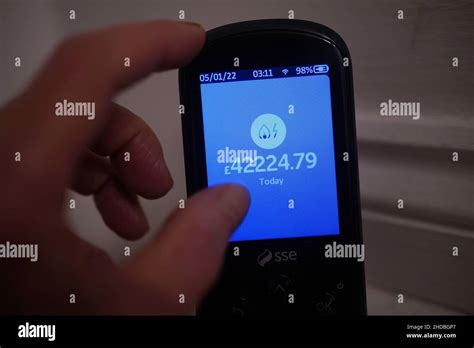 A Handheld Sse Smart Meter For Electricty And Gas Showing A Faulty Reading At A Home In London