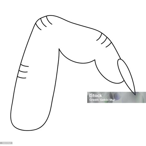 집게손가락 스케치 날카로운 손톱으로 절단 된 사지 벡터 그림입니다 마녀의 으르렁거리는 팔다리 인간의 손의 일부입니다 할로윈 기호 격리된 흰색 배경에 설명되어 있습니다 낙서