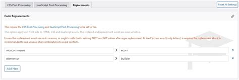 Postprocessing Htmlcssjs Replacements