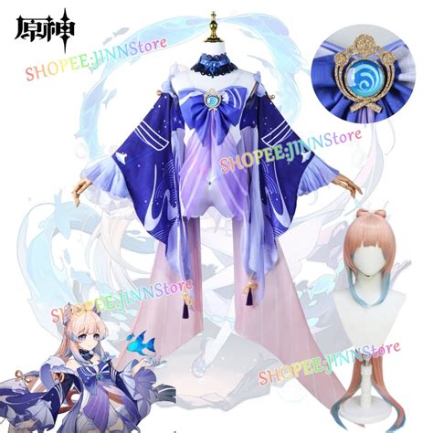 Jn Genshin Impact Kokomi Cosplay Costume Sangonomiya Kokomi Wigs Sexy Women Dress Outfit
