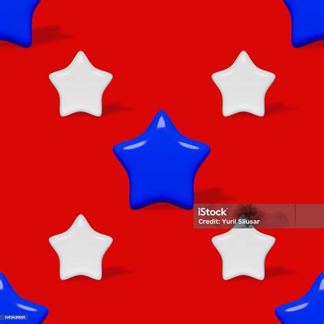 흰색 3d 별 파란색 배경 그림자 원활한 패턴입니다 7 월 4 일 미국 국기 휴일 축제 파티 옷 패브릭 디자인 0명에 대한 스톡 사진 및 기타 이미지 Istock