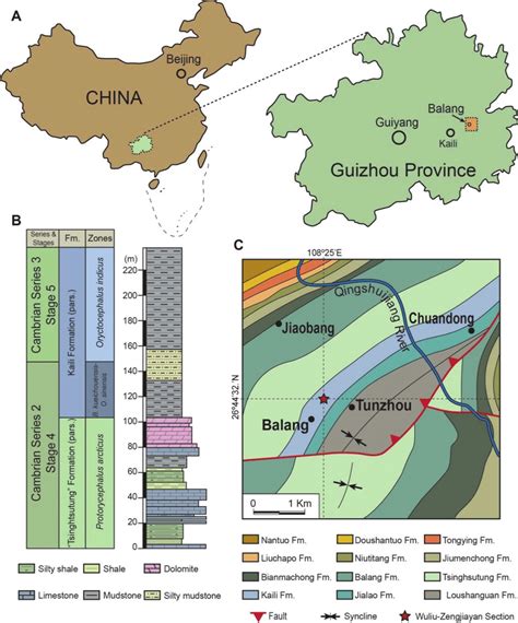 Geological Setting A Map Of China Showing The Guizhou Province And