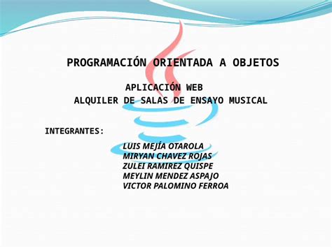 Pptx ProgramaciÓn Orientada A Objetos AplicaciÓn Web Alquiler De Salas De Ensayo Musical
