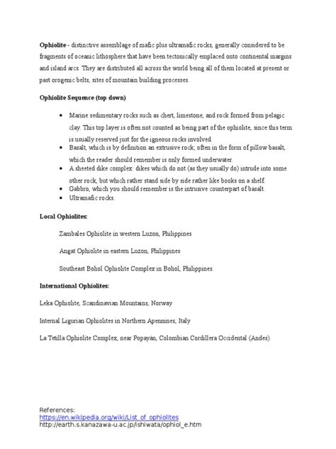 Ophiolite Sequence Pdf