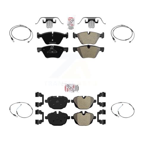 Ameribrakes Front Rear Ceramic Disc Brake Pads And Wear Sensors Kit For