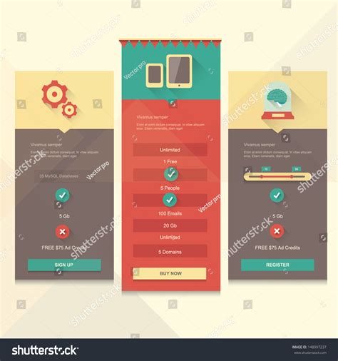 Price Table Vector Ui Stock Vector Royalty Free 148997237 Shutterstock
