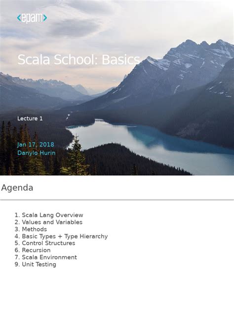 Scala Basics Presentation Part1 Danylo Hurin Pdf Scala Programming Language Software