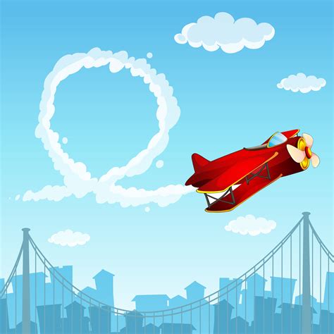 Airplane Flying With Smoke In The Air 414324 Vector Art At Vecteezy
