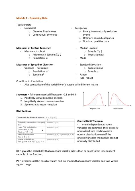 ENVX1002 Notes Module 1 3 Describing Data Types Of Data Numerical O